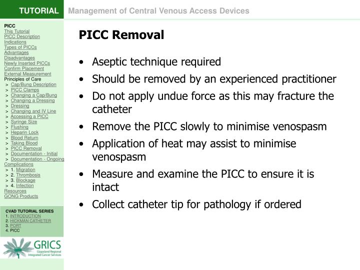 PPT - 4. PERIPHERALLY INSERTED CENTRAL CATHETER - PICC PowerPoint ...