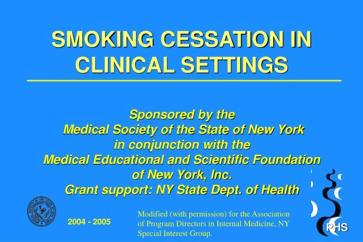 PPT - SMOKING CESSATION IN CLINICAL SETTINGS Sponsored by the ...