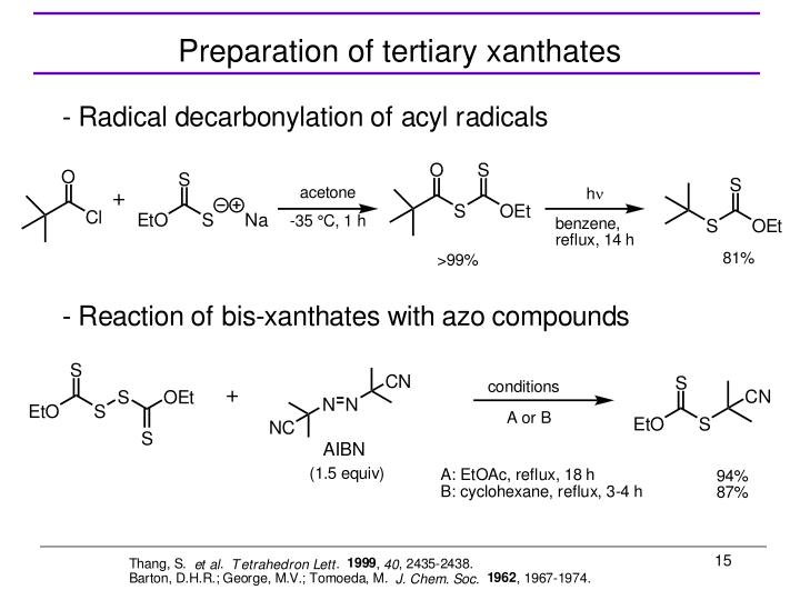 PPT - General transformation in xanthate transfer reactions PowerPoint ...