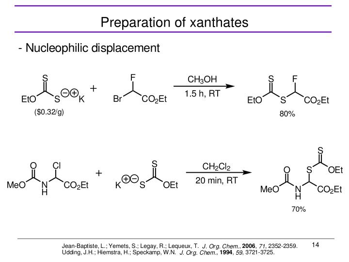 PPT - General transformation in xanthate transfer reactions PowerPoint ...
