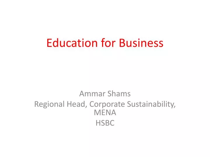 PPT - Education for Business PowerPoint Presentation, free download ...