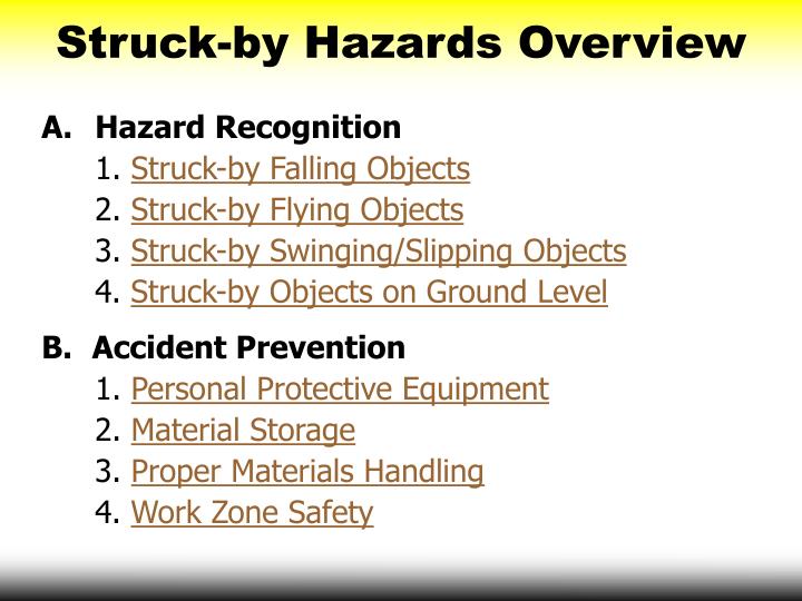 PPT - Big Four Construction Hazards: Struck-by Hazards PowerPoint ...
