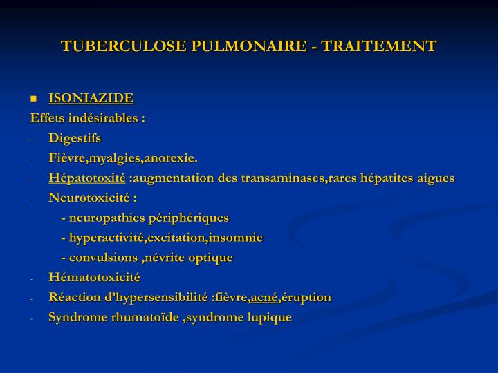 PPT - TRAITEMENT DE LA TUBERCULOSE PULMONAIRE MALADIE B.C.G. Dr. Ch ...