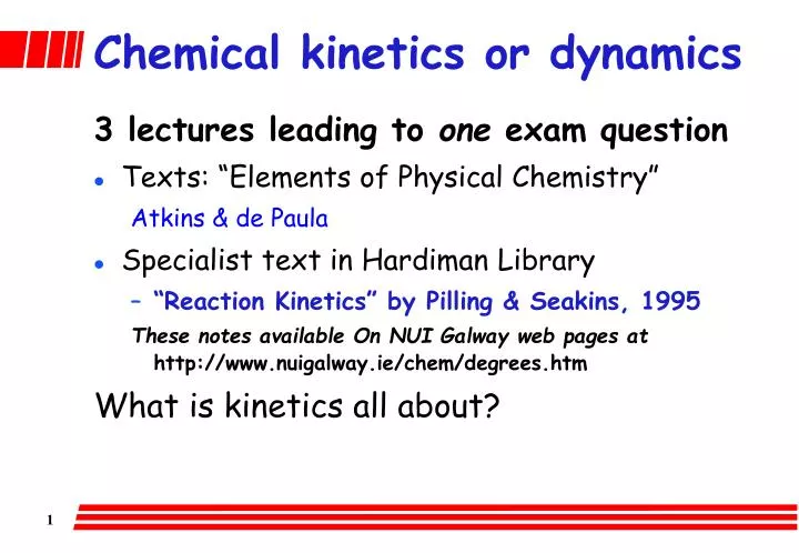 PPT - Chemical kinetics or dynamics PowerPoint Presentation, free ...