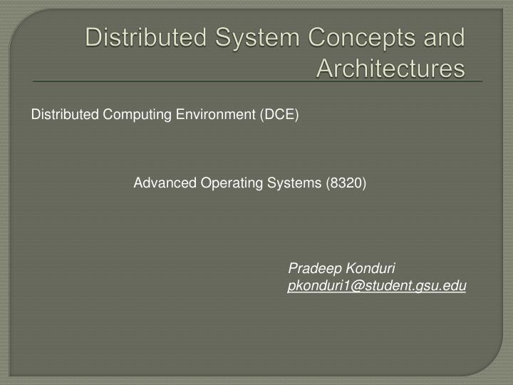 PPT - Distributed System Concepts and Architectures PowerPoint ...