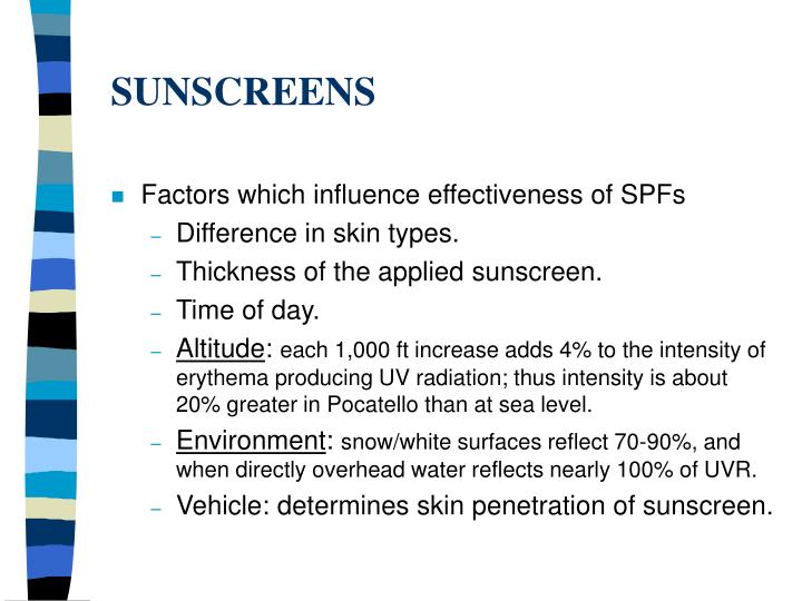 PPT - SUNSCREENS PowerPoint Presentation - ID:743266