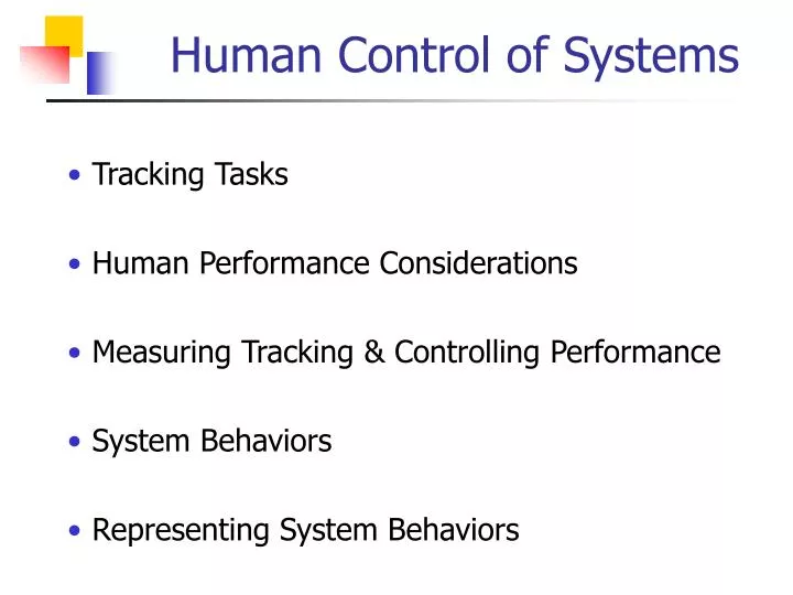 PPT - Human Control of Systems PowerPoint Presentation, free download ...