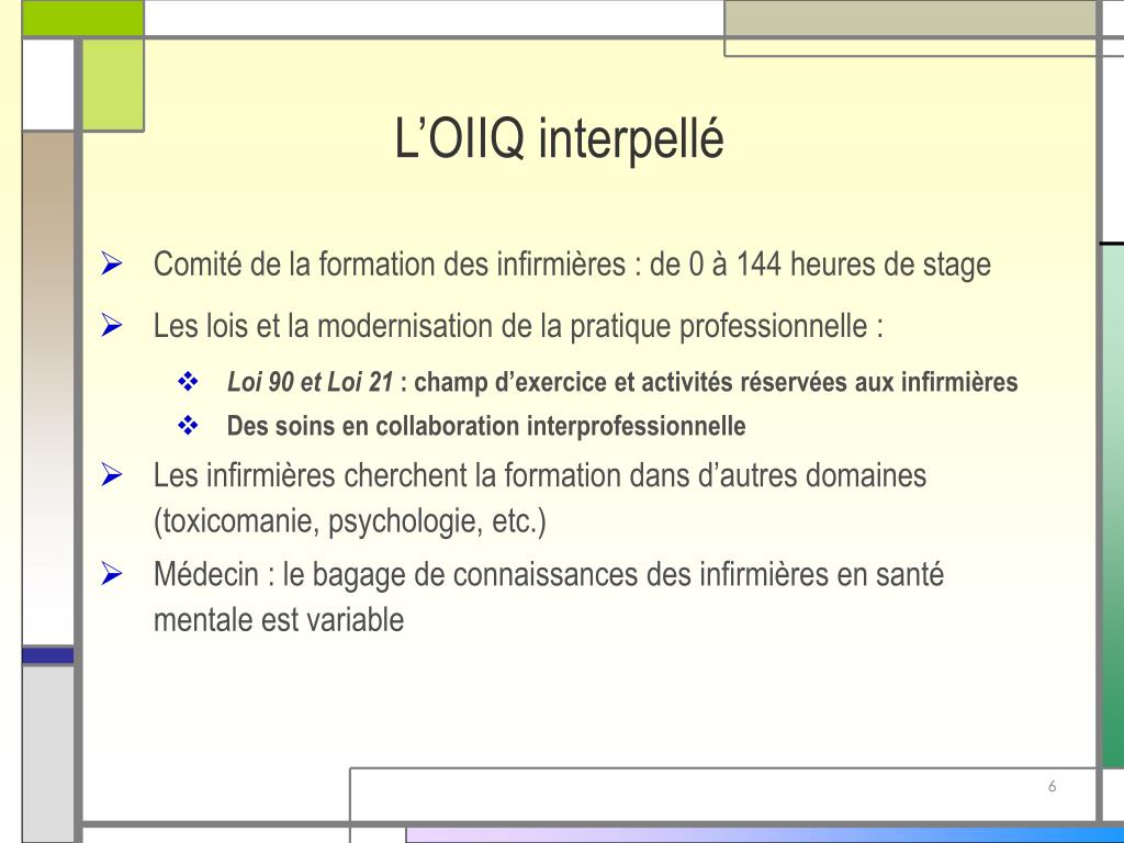 PPT - Rapport du Comité d’experts OIIQ La pratique infirmière en santé ...