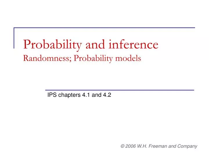 PPT - Probability and inference Randomness; Probability models PowerPoint Presentation - ID:745617