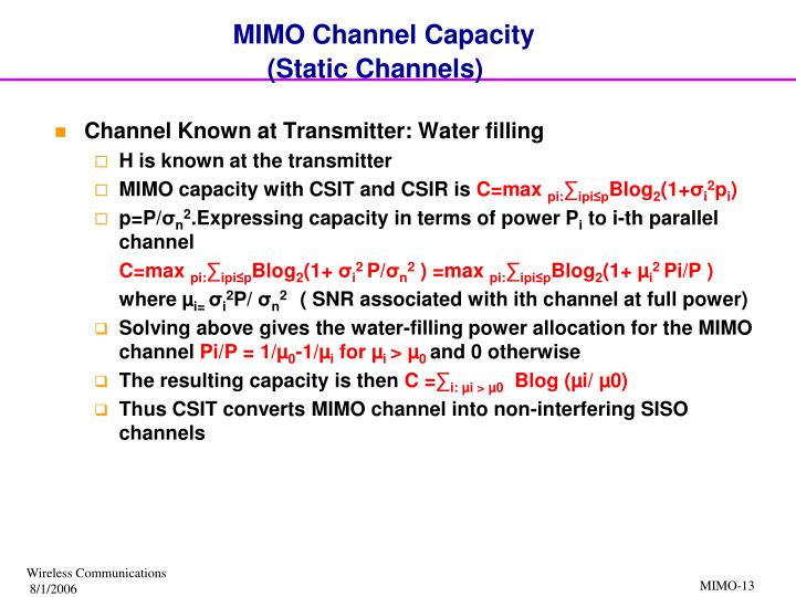 PPT - Multiple-Input-Multiple Output (MIMO) Systems PowerPoint Presentation - ID:745829