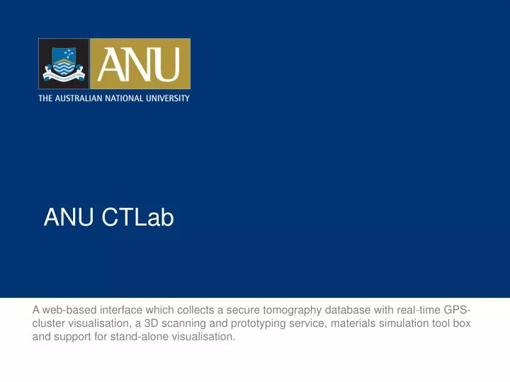 PPT - ANU CTLab PowerPoint Presentation, free download - ID:745882