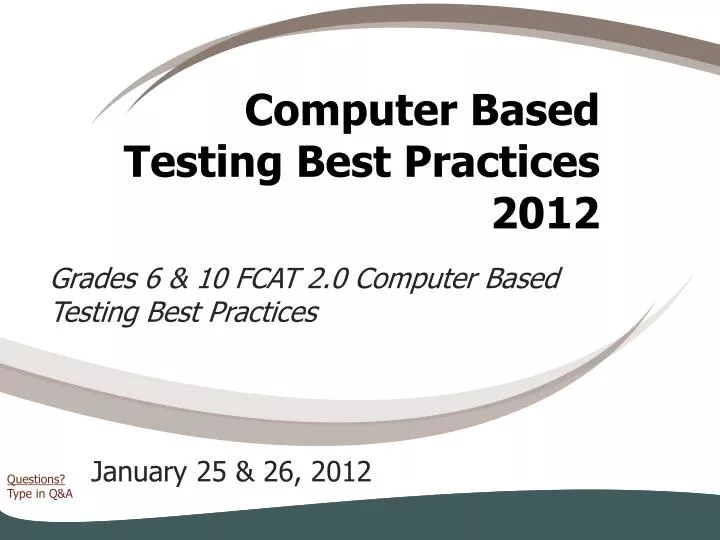 PPT - Computer Based Testing Best Practices 2012 PowerPoint ...