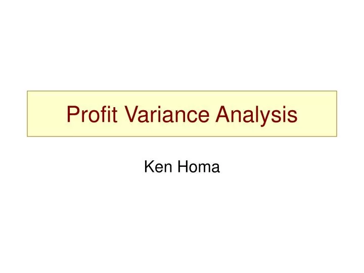 PPT - Profit Variance Analysis PowerPoint Presentation, free download ...
