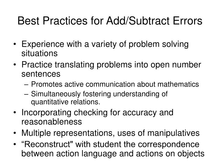 PPT - Numeration and Addition/Subtraction Errors PowerPoint ...