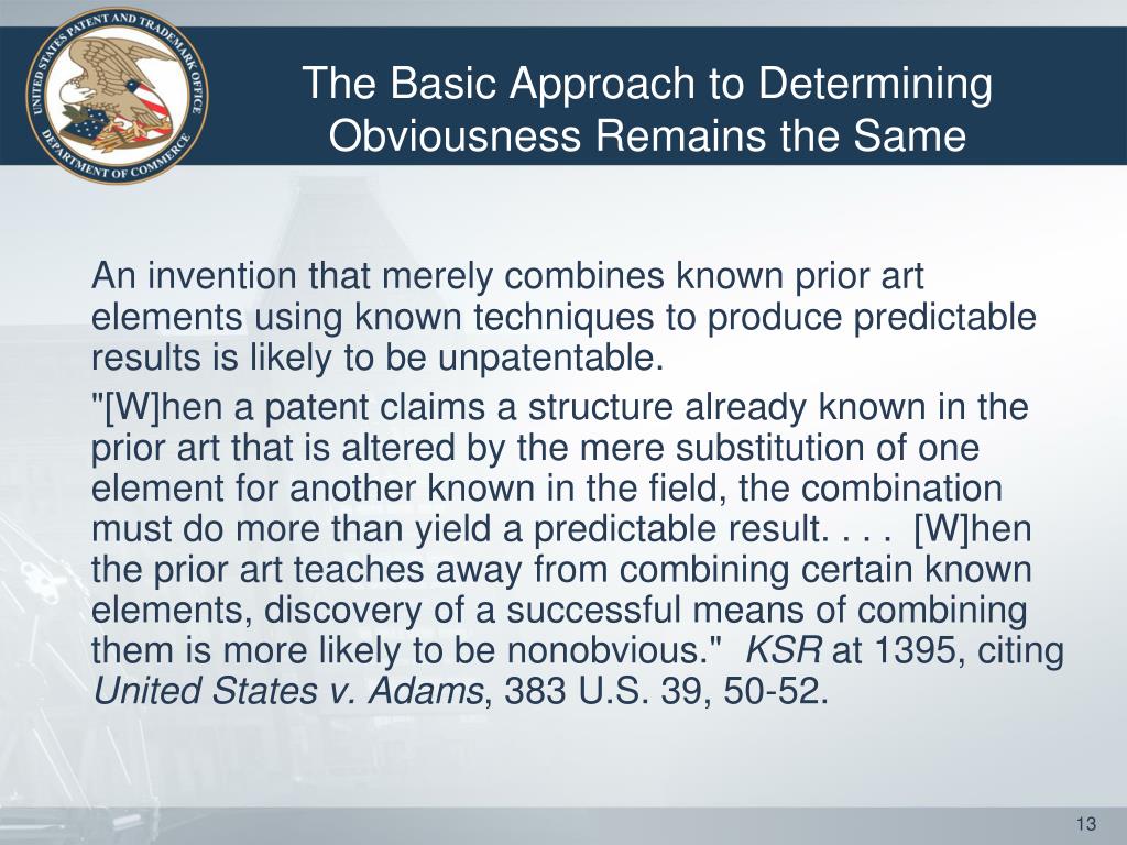 PPT - USPTO Guidelines for Determining Obviousness in View of the ... PPT - USPTO Guidelines for Determining Obviousness in View of the ...