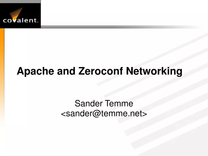Ppt Apache And Zeroconf Networking Powerpoint Presentation Free