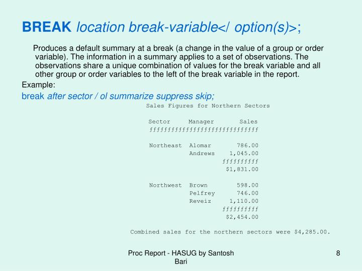 PPT - Proc Report: A Step-by-Step Introduction to PROC REPORT and ...