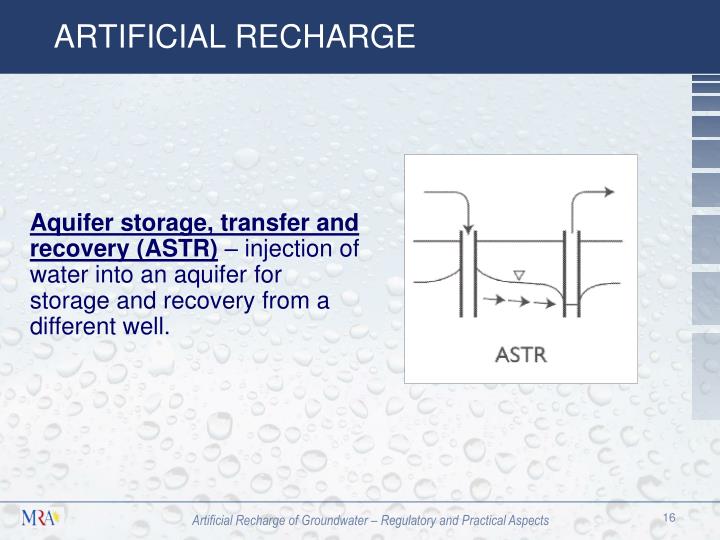 PPT - Artificial Recharge of Groundwater: Regulatory and Practical ...