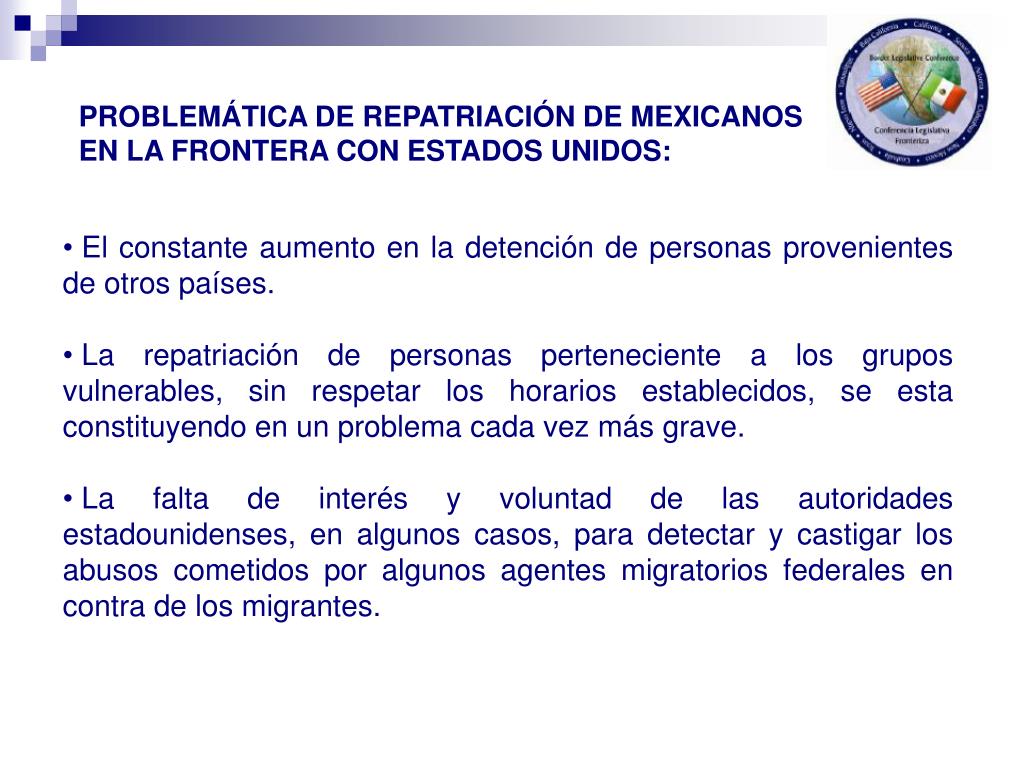 PPT - Mecanismos de Repatriación entre agencias federales de EE.UU. y ...