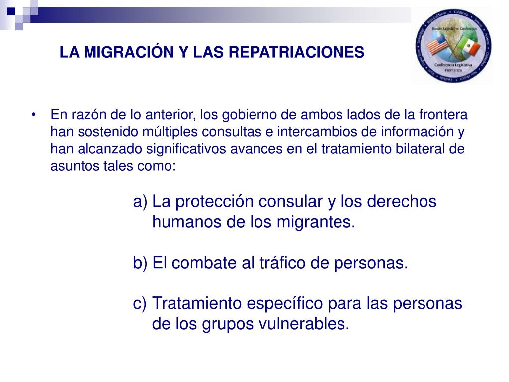 PPT - Mecanismos de Repatriación entre agencias federales de EE.UU. y ...