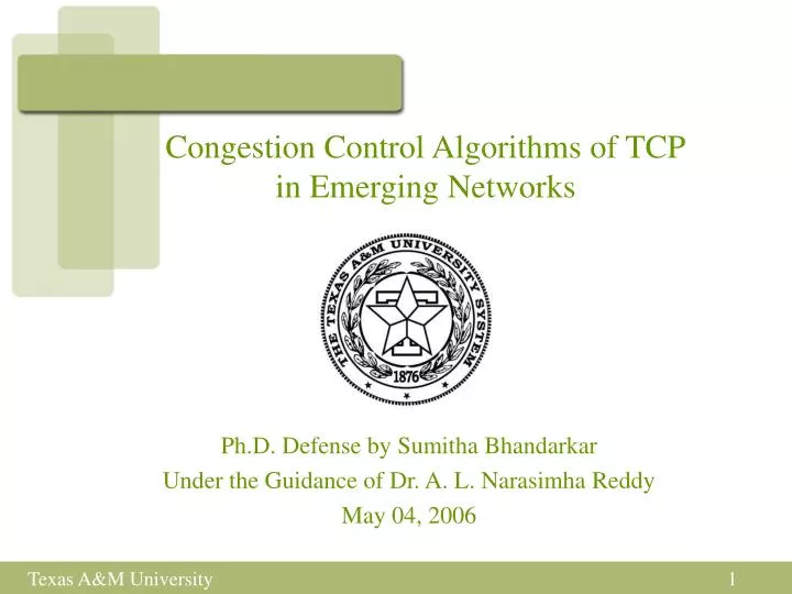 Ppt Congestion Control Algorithms Of Tcp In Emerging Networks Powerpoint Presentation Id 750410