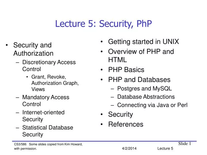 PPT - Lecture 5: Security, PhP PowerPoint Presentation, free download ...