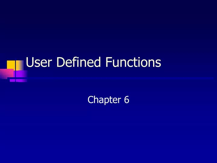 Ppt User Defined Functions Powerpoint Presentation Free Download Id 750926