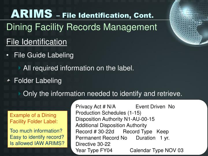 PPT - ARIMS PowerPoint Presentation - ID:751156