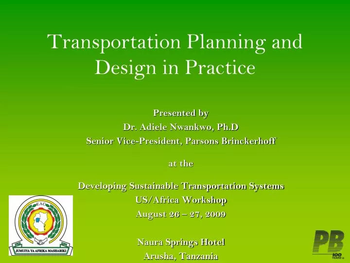PPT - Transportation Planning and Design in Practice PowerPoint ...