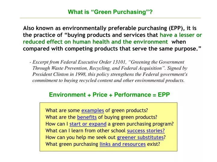 PPT - What is “Green Purchasing”? PowerPoint Presentation, free ...