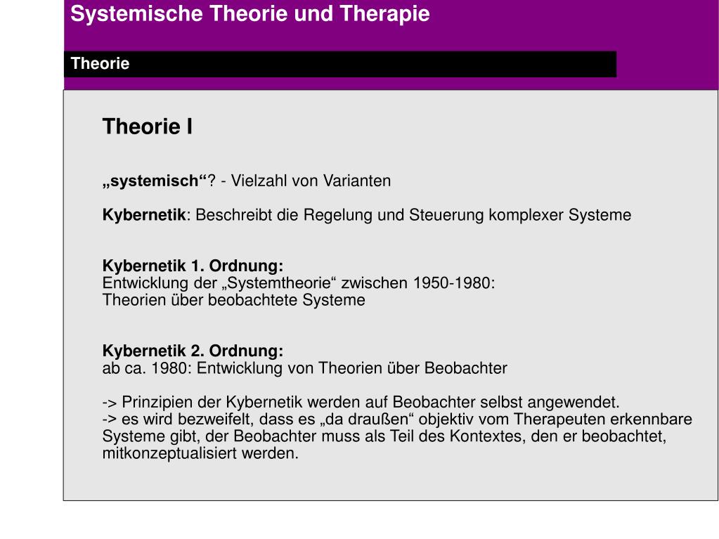 PPT - Systemische Ansätze: ein Überblick Dozentin: Dr. C. Eichenberg ...