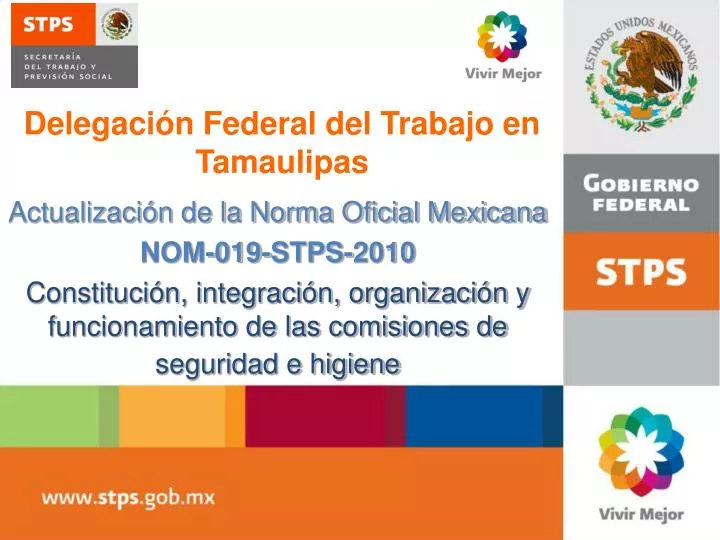 PPT - Actualización de la Norma Oficial Mexicana NOM-019-STPS-2010 ...