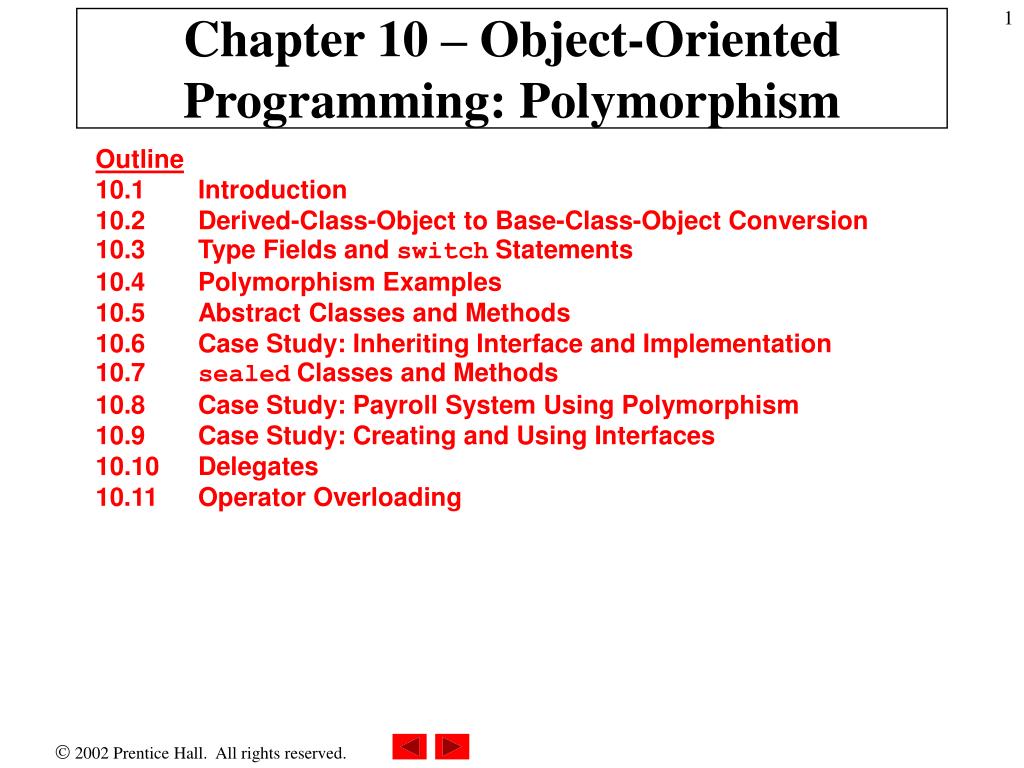 Ppt Chapter 10 Object Oriented Programming Polymorphism Powerpoint Presentation Id755201