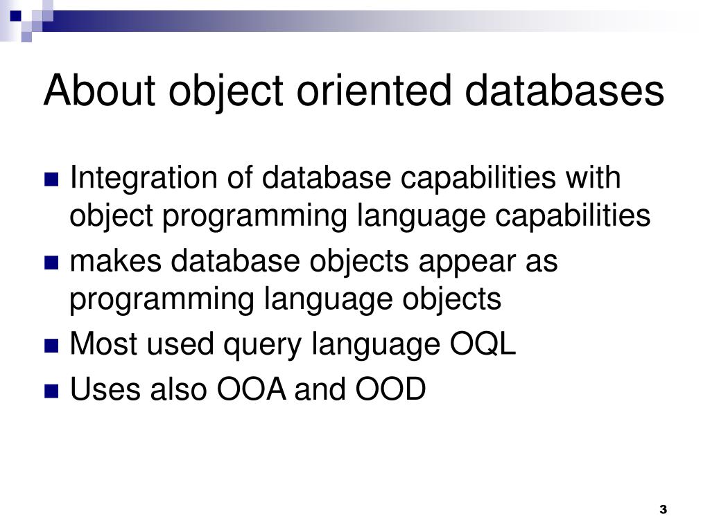 Ppt Object Oriented Databases Powerpoint Presentation Free Download