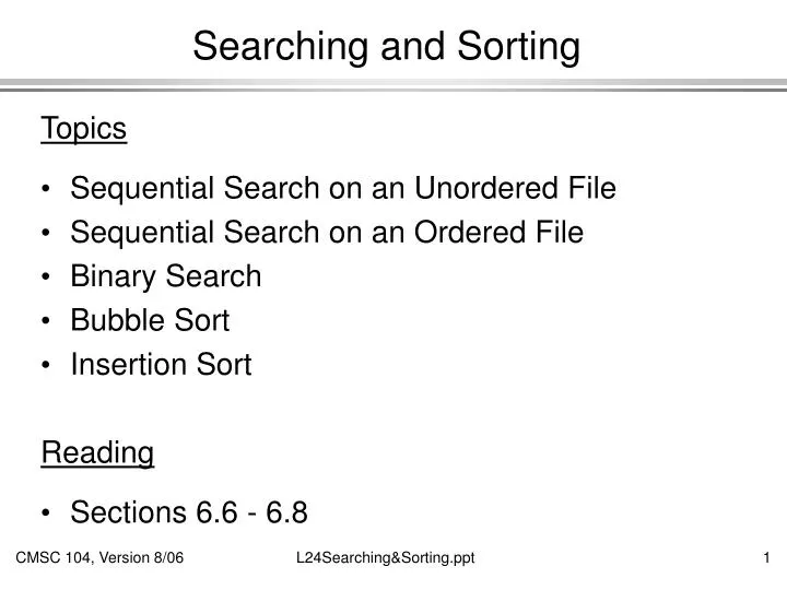 PPT - Searching and Sorting PowerPoint Presentation, free download - ID ...