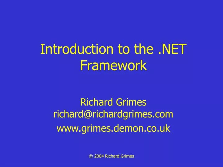 PPT - Introduction to the .NET Framework PowerPoint Presentation, free ...