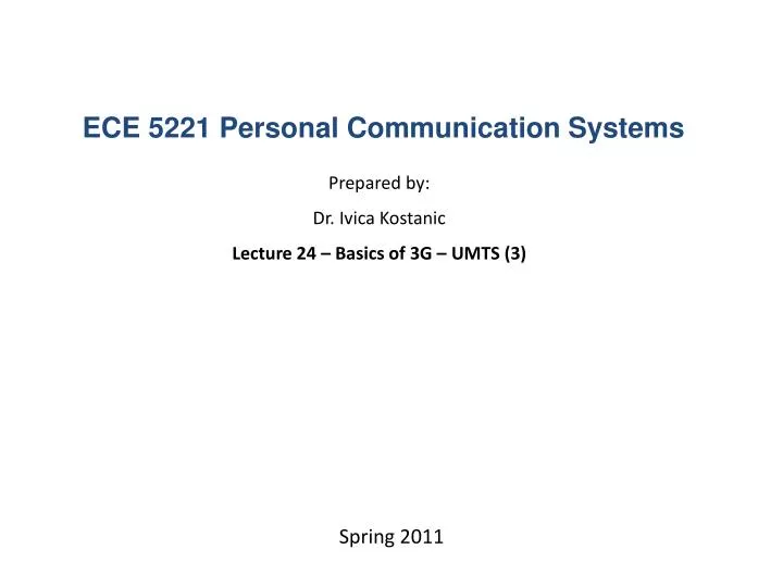 PPT - ECE 5221 Personal Communication Systems PowerPoint Presentation ...
