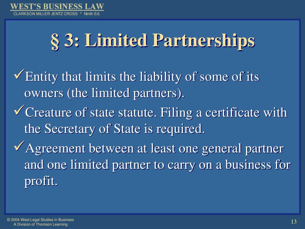 PPT - Chapter 41 Limited Liability Companies and Limited Partnerships ...