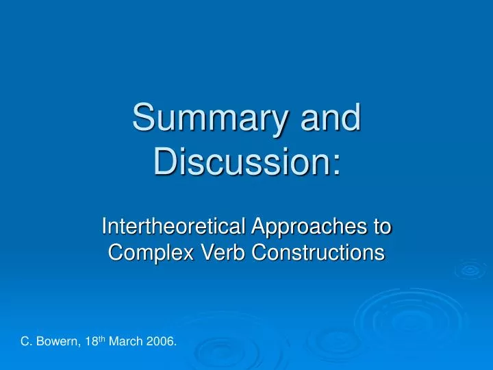 PPT - Summary and Discussion: PowerPoint Presentation, free download ...