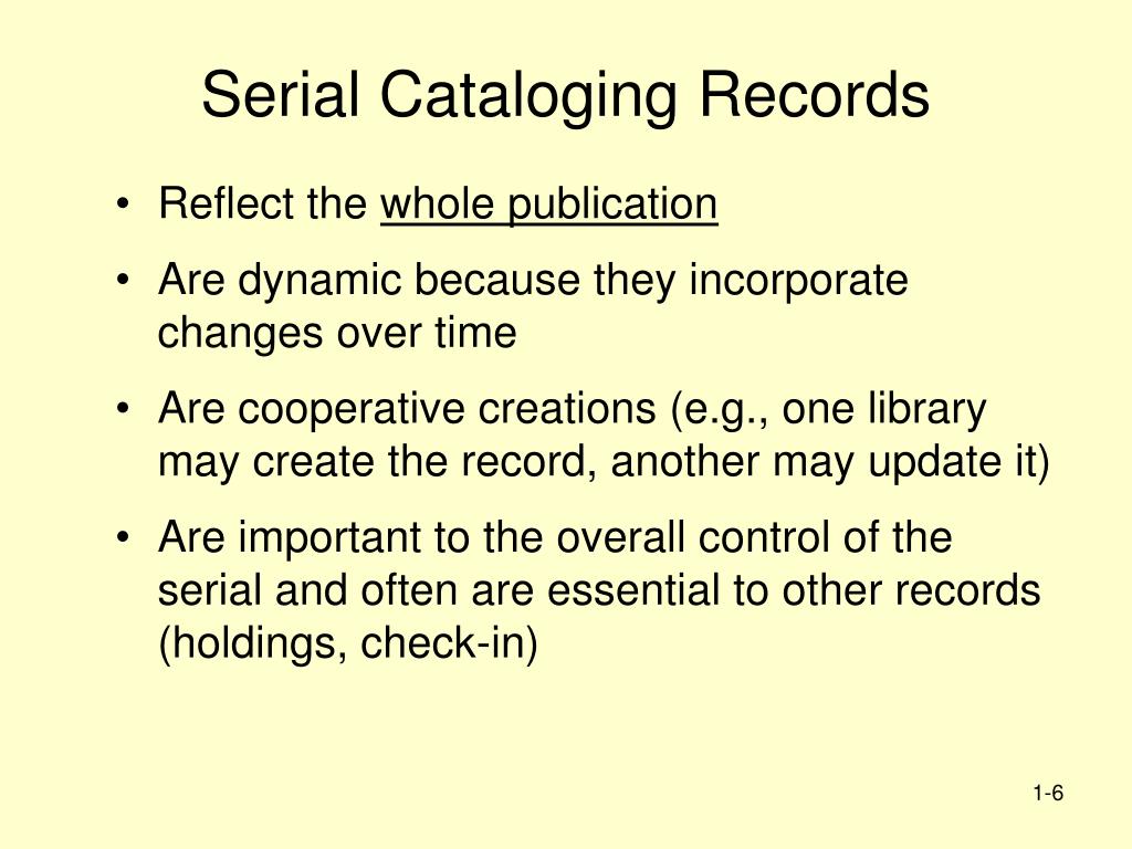 PPT - BASIC SERIALS CATALOGING WORKSHOP PowerPoint Presentation, free ...