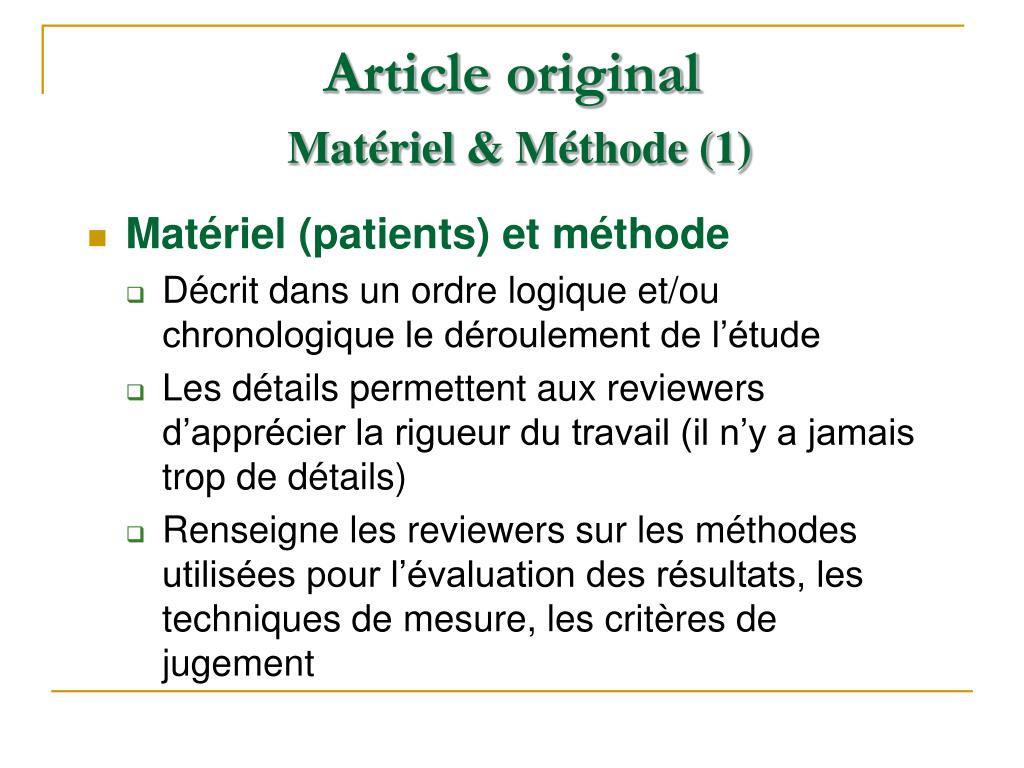 Ppt Comment écrire Un Article Scientifique Powerpoint Presentation
