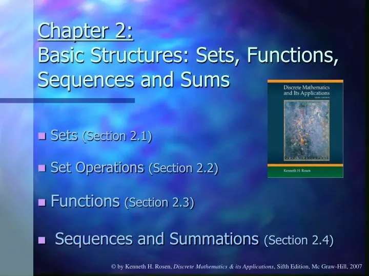 PPT - Chapter 2: Basic Structures: Sets, Functions, Sequences and Sums PowerPoint Presentation ...
