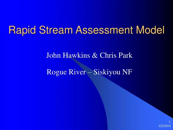 PPT - Rapid Stream Assessment Model PowerPoint Presentation, free ...