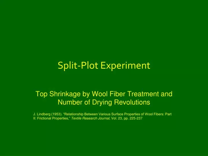 PPT - Split-Plot Experiment PowerPoint Presentation, free download - ID:759509