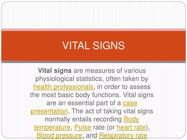 PPT - VITAL SIGNS PowerPoint Presentation, free download - ID:760207