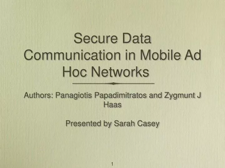 Ppt Secure Data Communication In Mobile Ad Hoc Networks Powerpoint Presentation Id 760411
