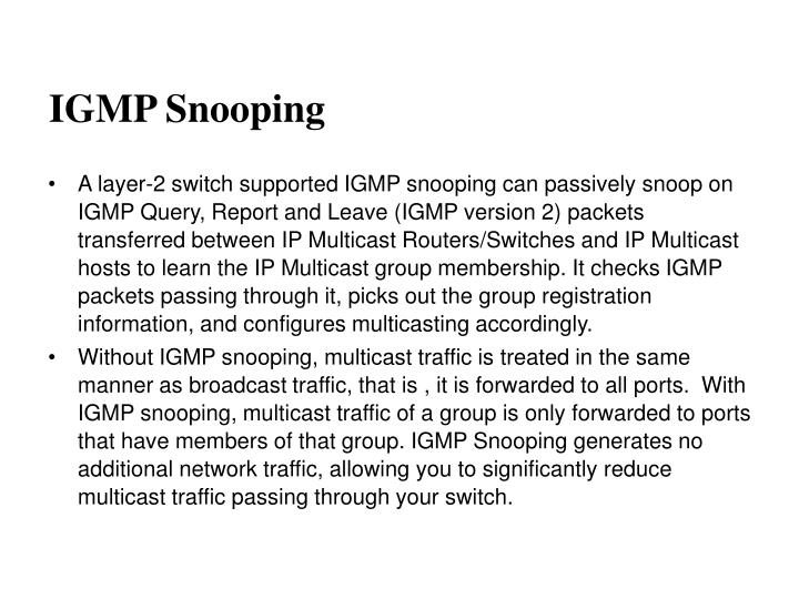 PPT - IGMP Snooping / Proxy / Server PowerPoint Presentation - ID:760647