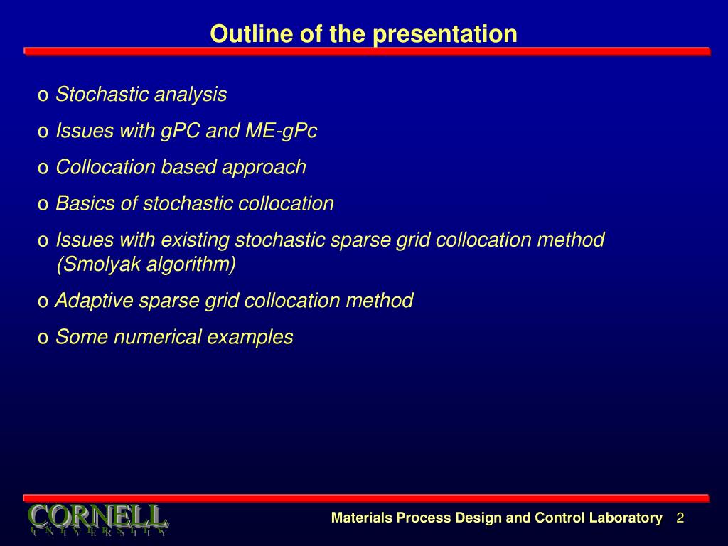 Ppt An Adaptive Hierarchical Sparse Grid Collocation Algorithm For The Solution Of Stochastic