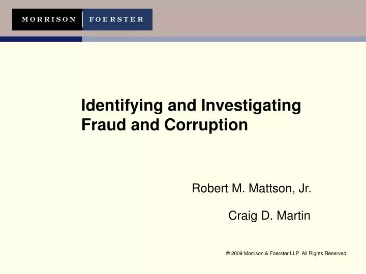 PPT - Identifying and Investigating Fraud and Corruption PowerPoint ...