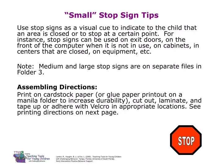 PPT - “Small” Stop Sign Tips PowerPoint Presentation, free download ...